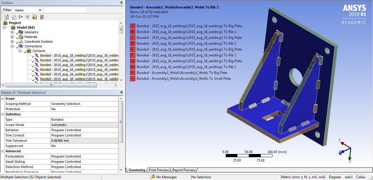 Strength Analysis of Weld Joints using ANSYS Workbench - Projects - Skill-Lync